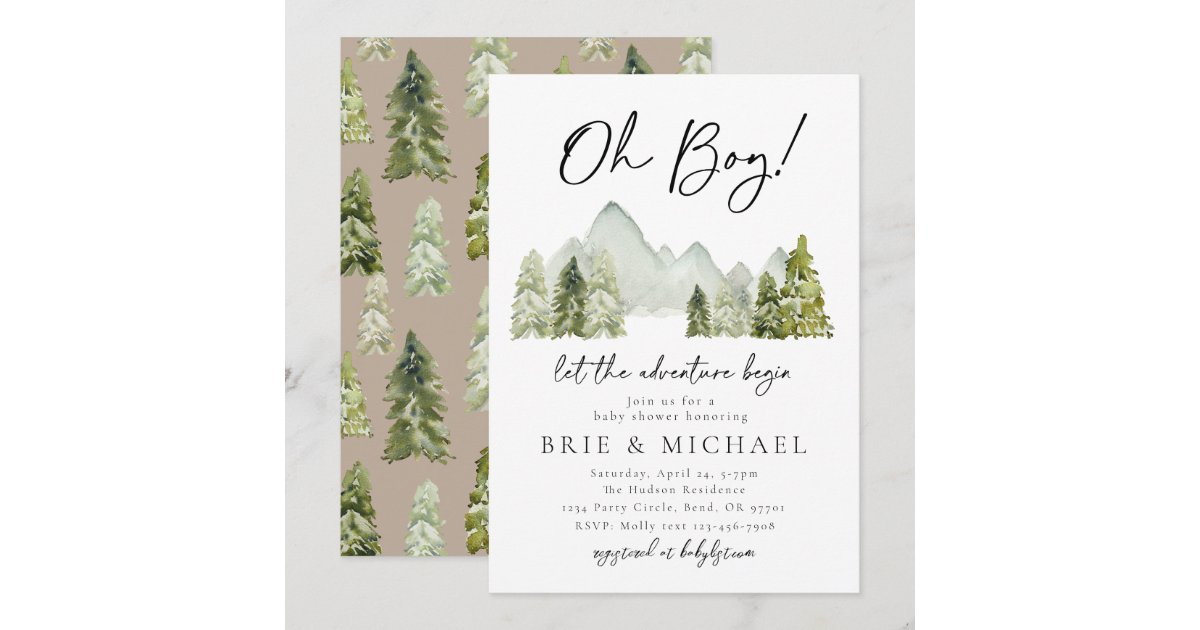 Adventure Baby Shower Invitation | Forest | Zazzle