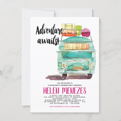 Adventure Bachelorette Weekend Getaway Invite | Zazzle