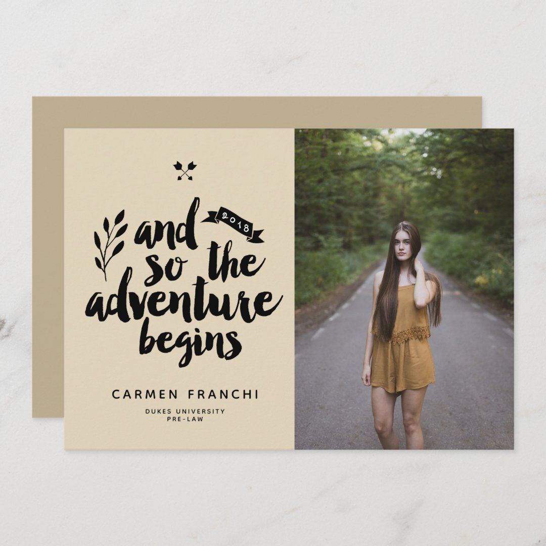 Adventure Begins Graduation Announcement | Zazzle
