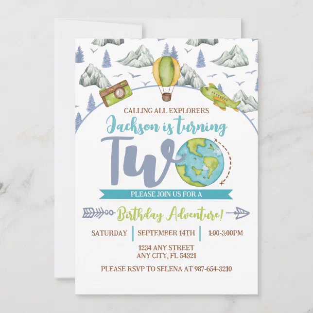 Adventure Explorer 2nd Birthday Invitation | Zazzle