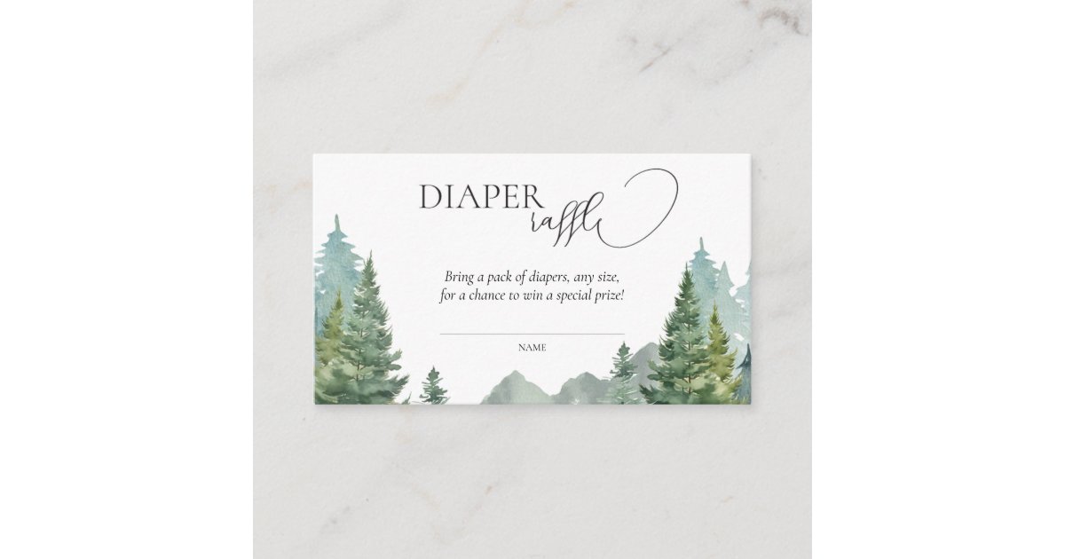 Adventure Forest Diaper Raffle Card | Zazzle