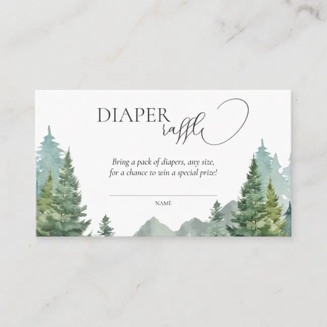 Adventure Forest Diaper Raffle Card | Zazzle