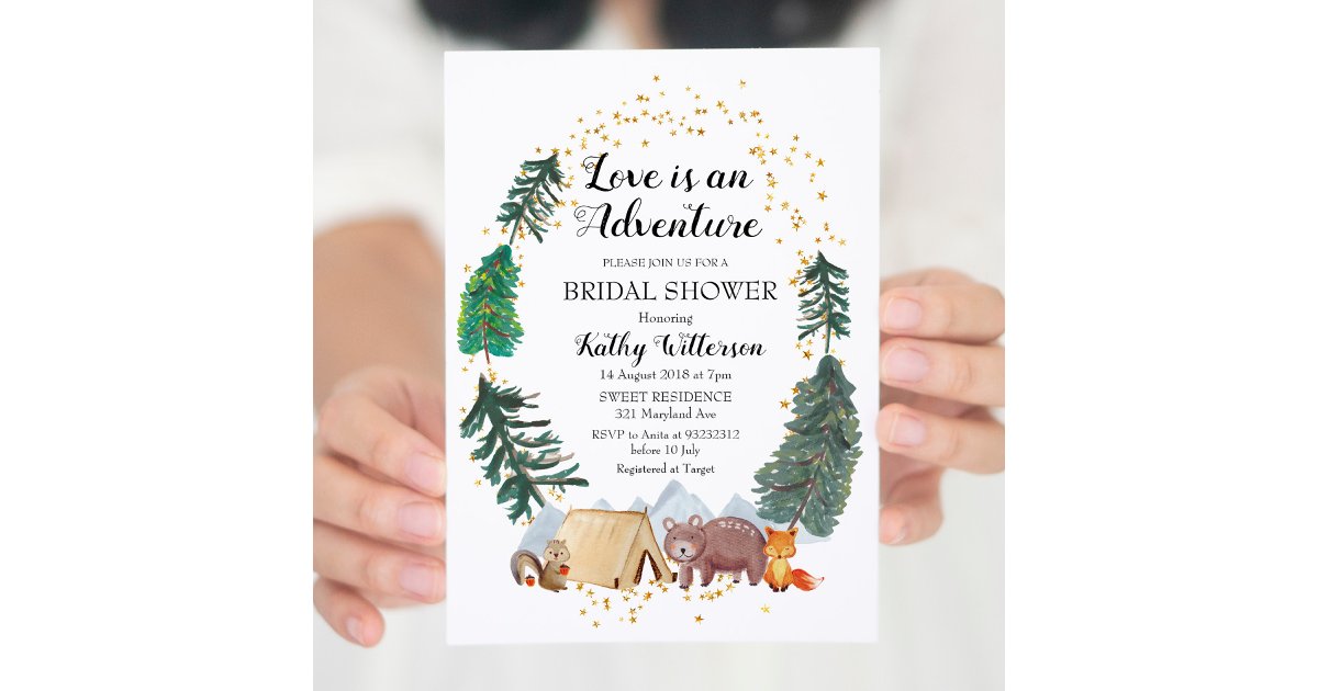 Adventure Forest Trees Bridal Shower Invitation | Zazzle