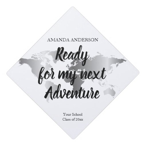Adventure fun world map graduation cap topper | Zazzle