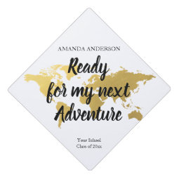 Adventure fun world map graduation cap topper | Zazzle