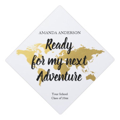 Adventure fun world map graduation cap topper | Zazzle