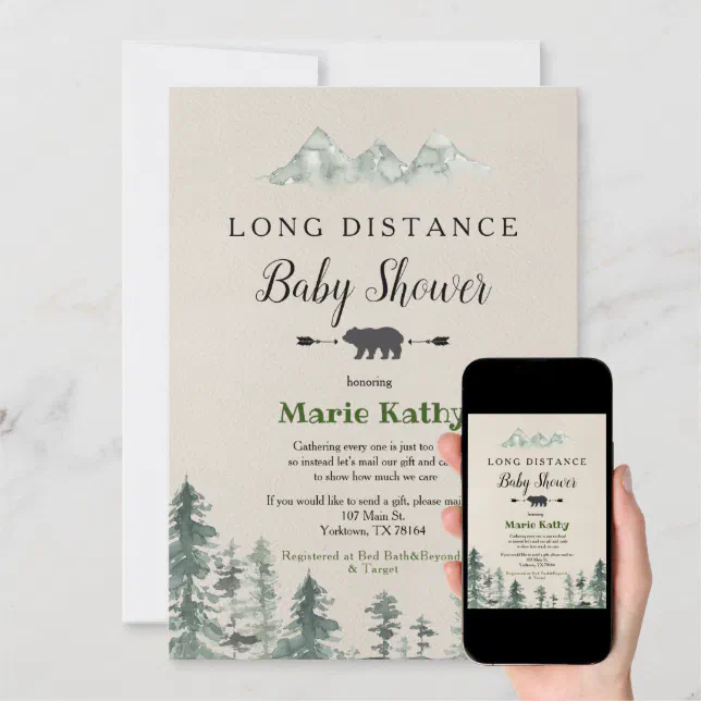 Adventure Long Distance Baby Shower Invitation | Zazzle