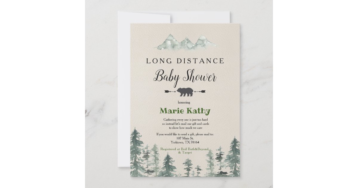 Adventure Long Distance Baby Shower Invitation | Zazzle
