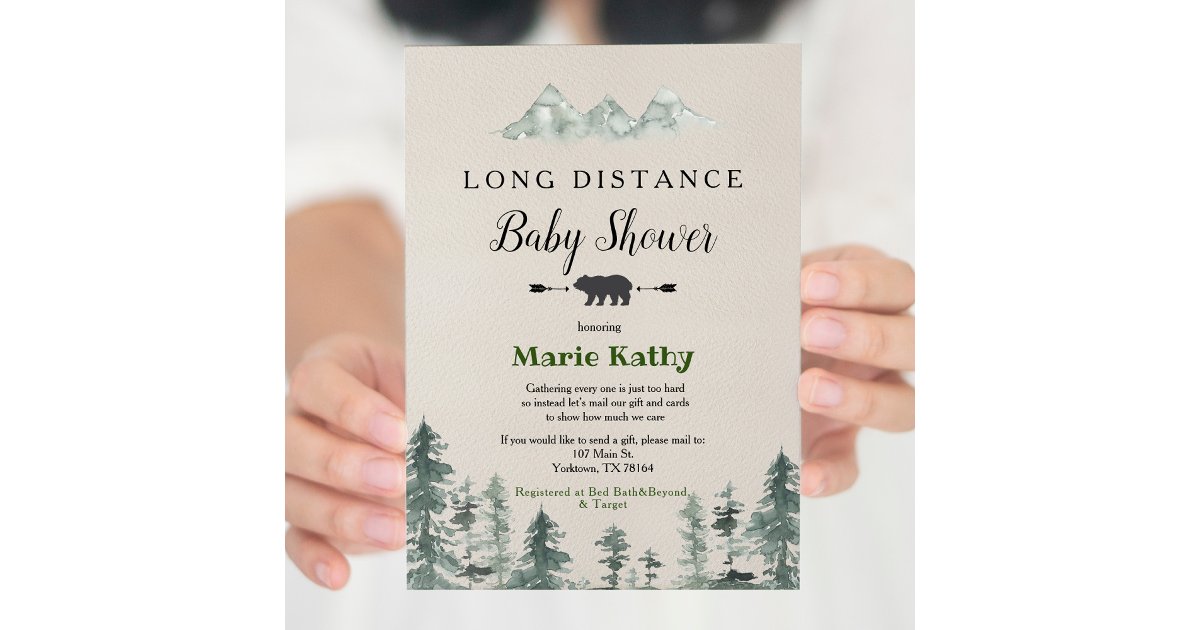 Adventure Long Distance Baby Shower Invitation | Zazzle