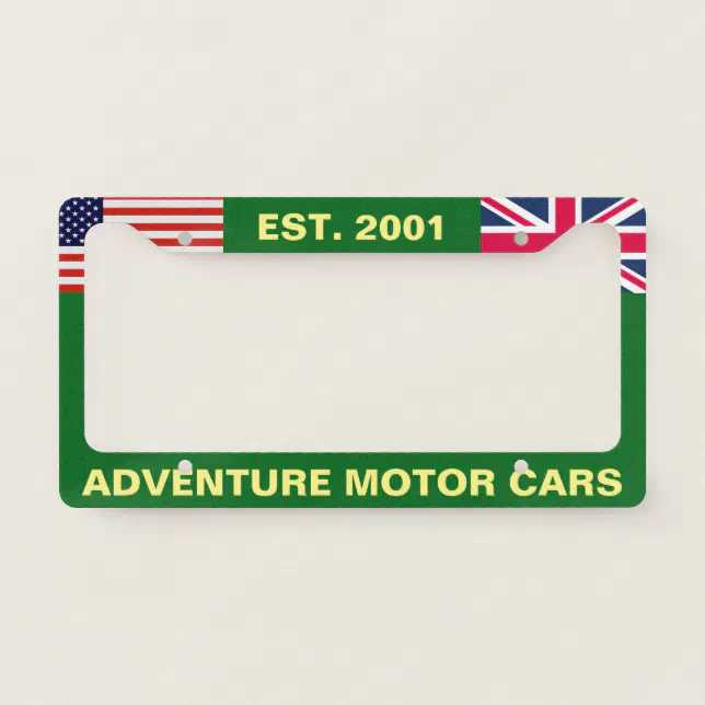 ADVENTURE MOTOR CARS LICENSE PLATE FRAME | Zazzle