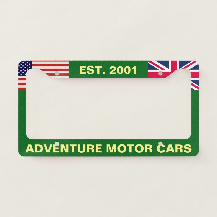 ADVENTURE MOTOR CARS LICENSE PLATE FRAME | Zazzle