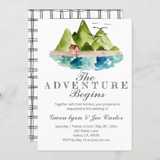 Adventure outdoor mountain wedding invitation | Zazzle