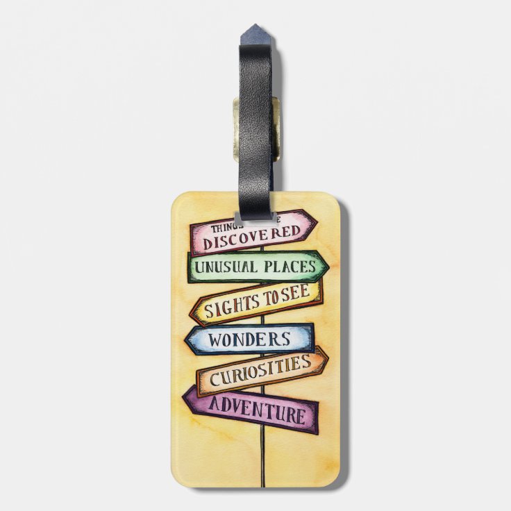 Adventure Road Sign Luggage Tag | Zazzle
