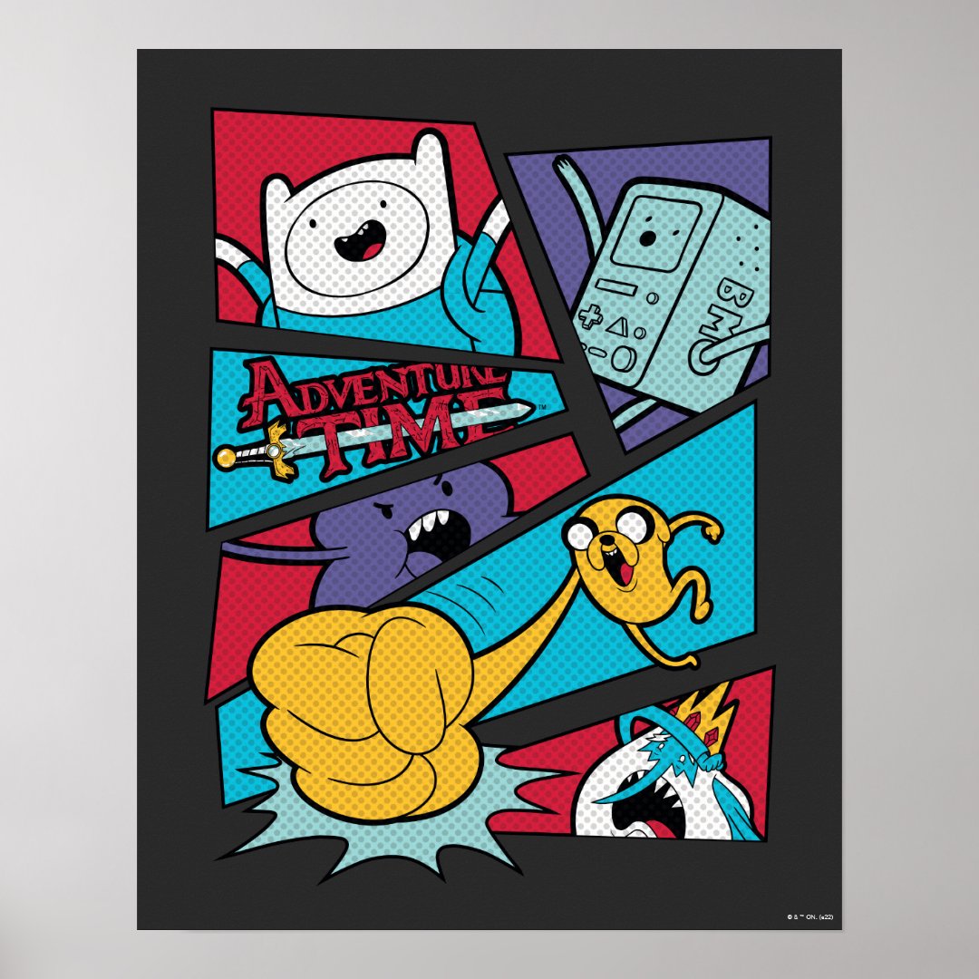 Adventure Time | Action Panel Graphic Poster | Zazzle