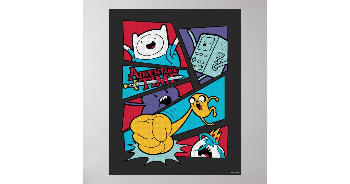 Adventure Time | Action Panel Graphic Poster | Zazzle