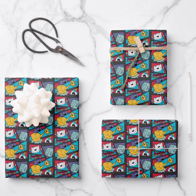 Adventure Time | Action Panel Graphic Wrapping Paper Sheets | Zazzle
