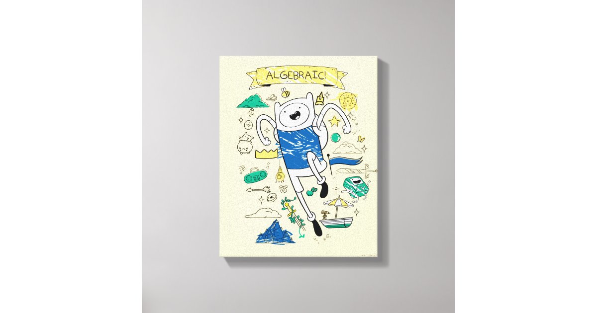 Adventure Time | "Algebraic" Finn Sketch Canvas Print | Zazzle