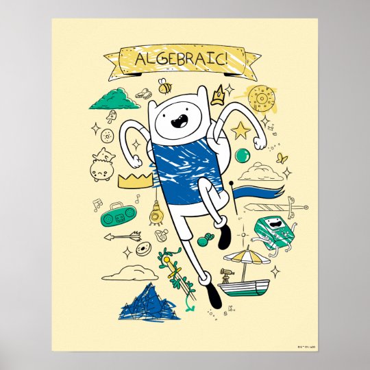 Adventure Time | "Algebraic" Finn Sketch Poster | Zazzle.com