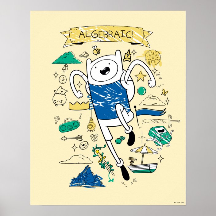 Adventure Time | "Algebraic" Finn Sketch Poster | Zazzle.com