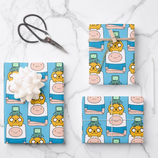 Adventure Time | BMO, Jake, & Finn Wrapping Paper Sheets | Zazzle.com