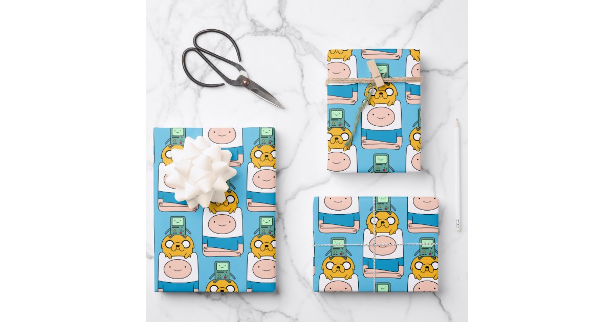 Adventure Time | BMO, Jake, & Finn Wrapping Paper Sheets | Zazzle
