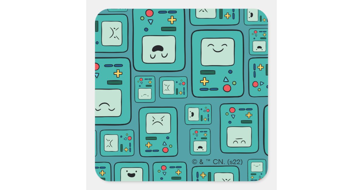 Adventure Time | BMO Pattern Square Sticker | Zazzle