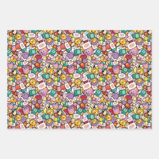 Adventure Time | Character Toss Pattern Wrapping Paper Sheets | Zazzle