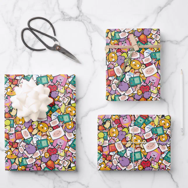 Adventure Time | Character Toss Pattern Wrapping Paper Sheets | Zazzle