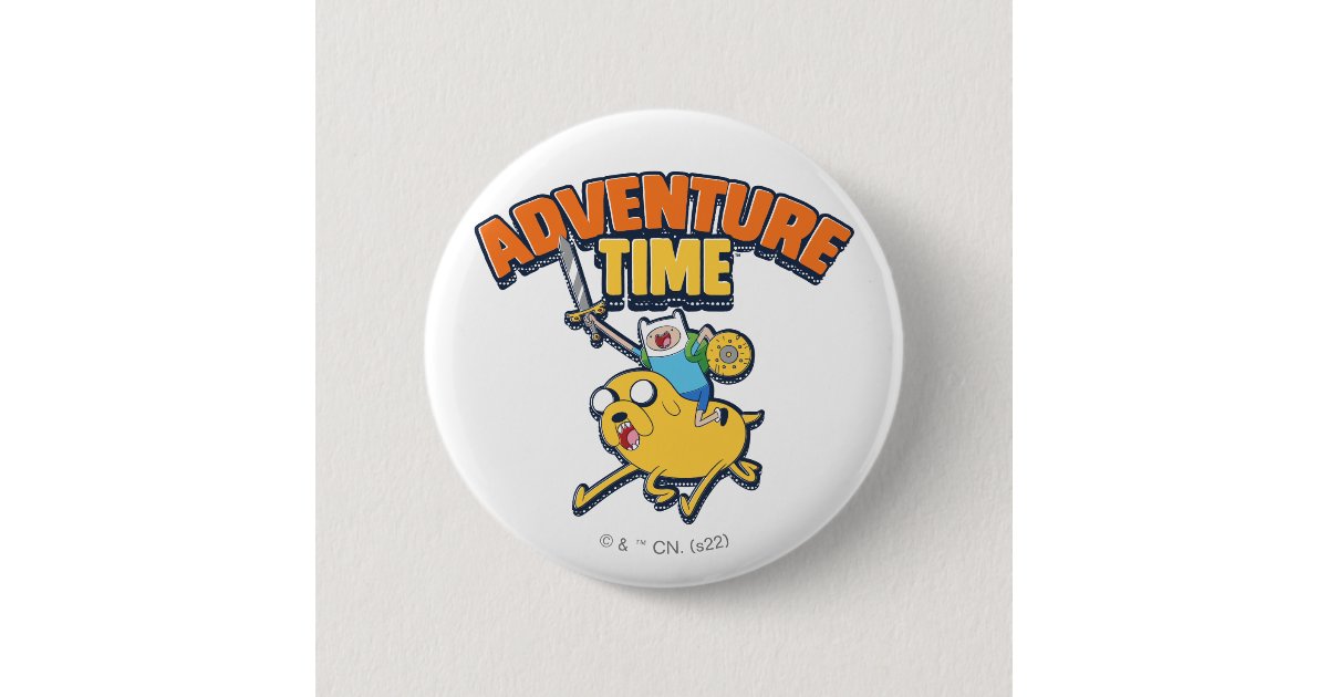 Adventure Time | Finn Riding Jake Button | Zazzle