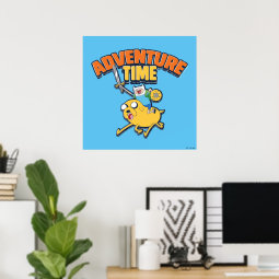 Adventure Time | Finn Riding Jake Poster | Zazzle