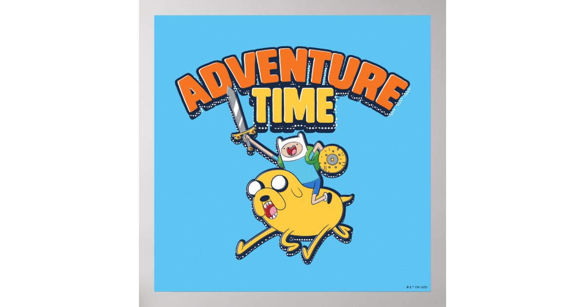 Adventure Time | Finn Riding Jake Poster | Zazzle