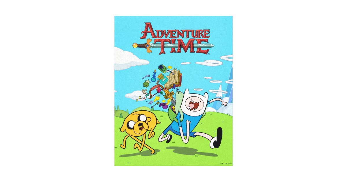 Adventure Time | Finn's Backpack Adventure Gear Canvas Print | Zazzle