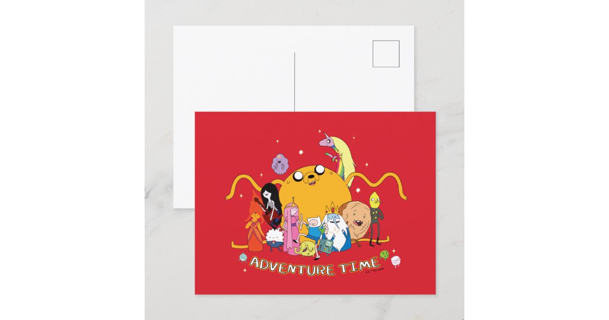 Adventure Time | Large Jake Group Graphic Postcard | Zazzle