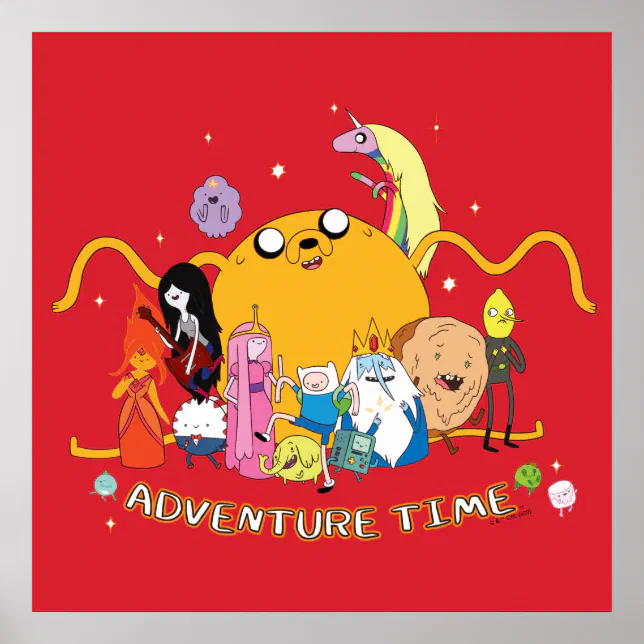Adventure Time | Large Jake Group Graphic Poster | Zazzle