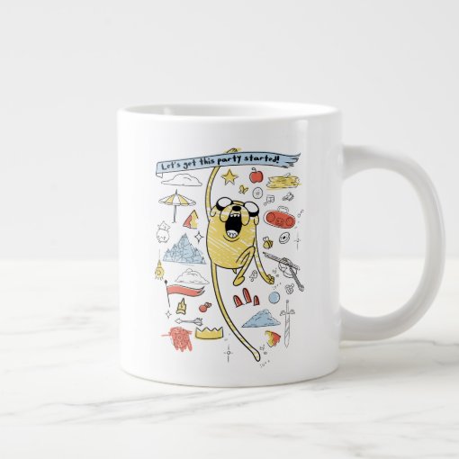 Adventure Time | "Party" Jake Sketch Giant Coffee Mug | Zazzle