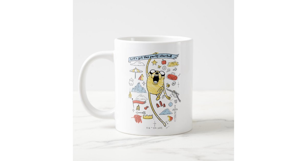 Adventure Time | "Party" Jake Sketch Giant Coffee Mug | Zazzle