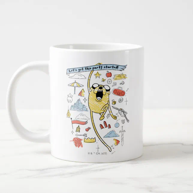 Adventure Time | "Party" Jake Sketch Giant Coffee Mug | Zazzle