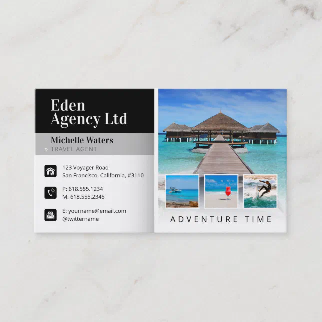 Adventure Time | Tourism | Travel Agent Business Card | Zazzle