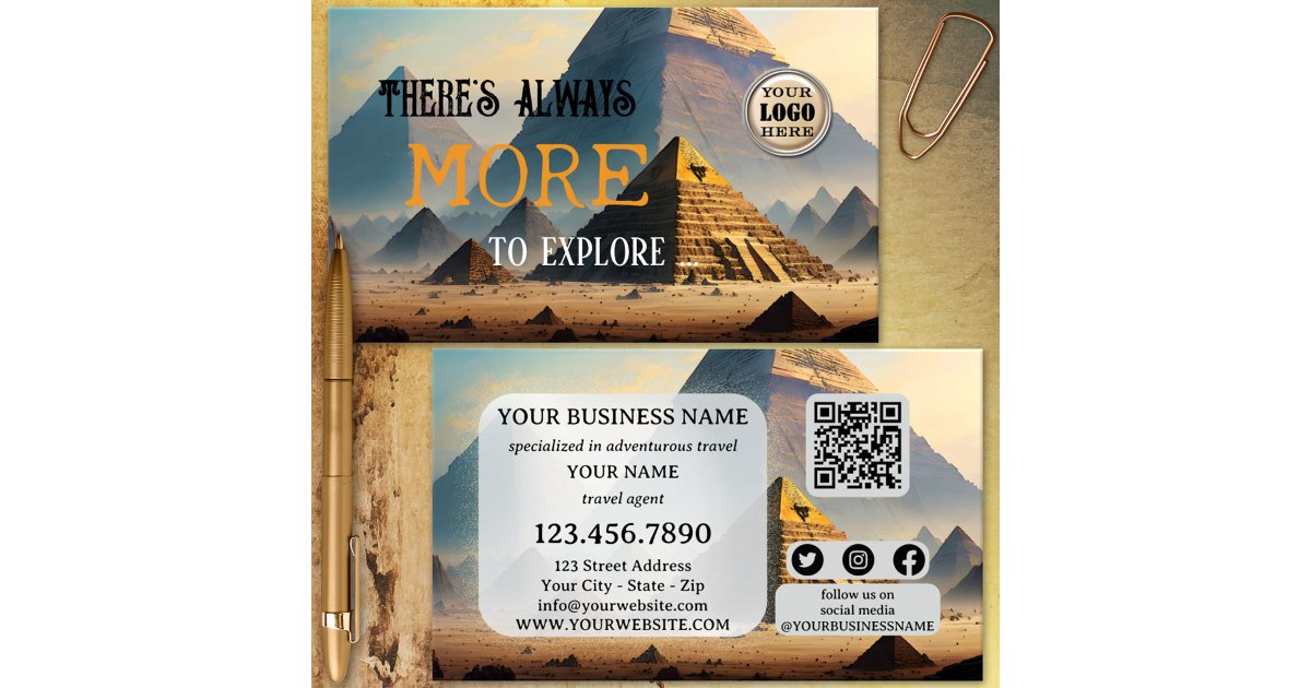 Adventure Travel Agency QR Code Business Card | Zazzle