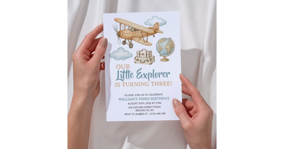 Adventure Travel Little Explorer Birthday Invitation | Zazzle