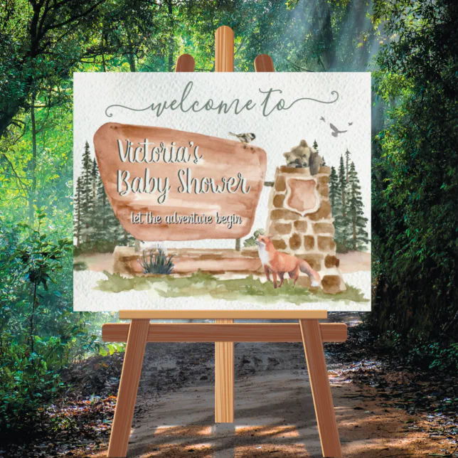 Adventure Woodland National Park Baby Welcome Sign | Zazzle