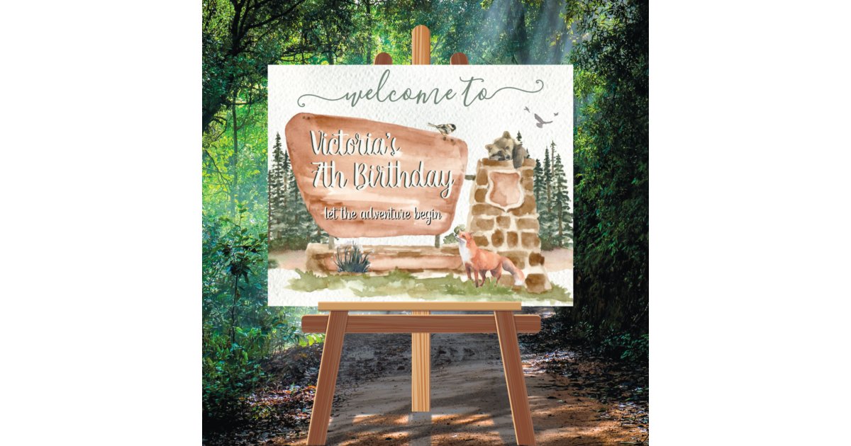 Adventure Woodland National Park Birthday Camping Foam Board | Zazzle