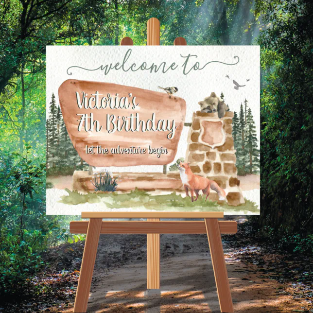 Adventure Woodland National Park Birthday Camping Foam Board | Zazzle