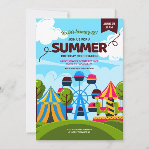 Adventureland Amusement Park Invitation | Zazzle