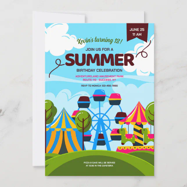 Adventureland Amusement Park Invitation | Zazzle
