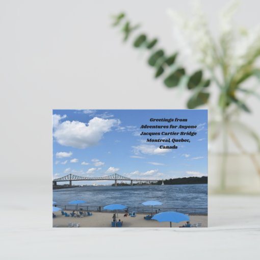 Adventures for Anyone JC Bridge, Montreal postcard | Zazzle
