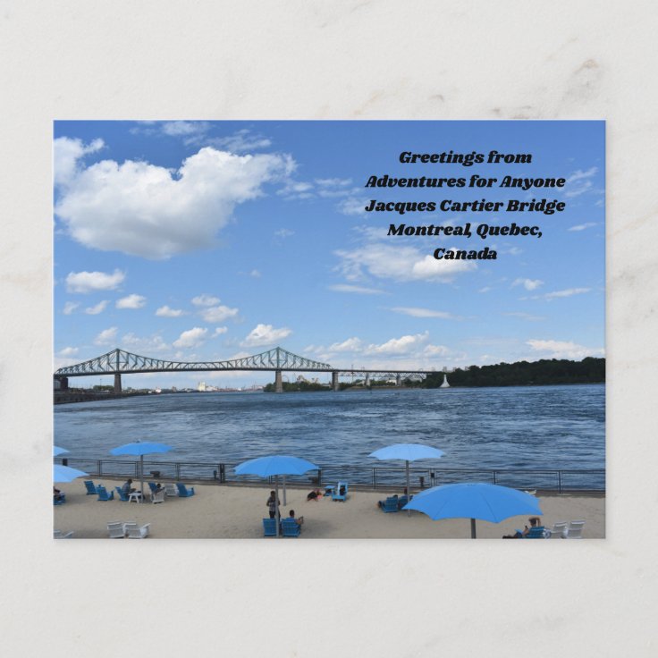 Adventures for Anyone JC Bridge, Montreal postcard | Zazzle