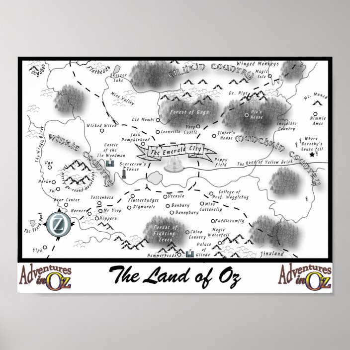 Adventures in Oz Map Poster | Zazzle.com