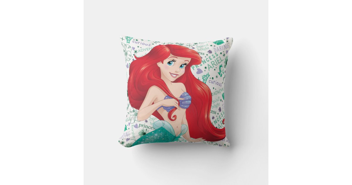 Adventurous Ariel Throw Pillow | Zazzle