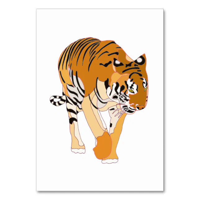 Adverb quickly, tiger themed reading flashcards table number | Zazzle